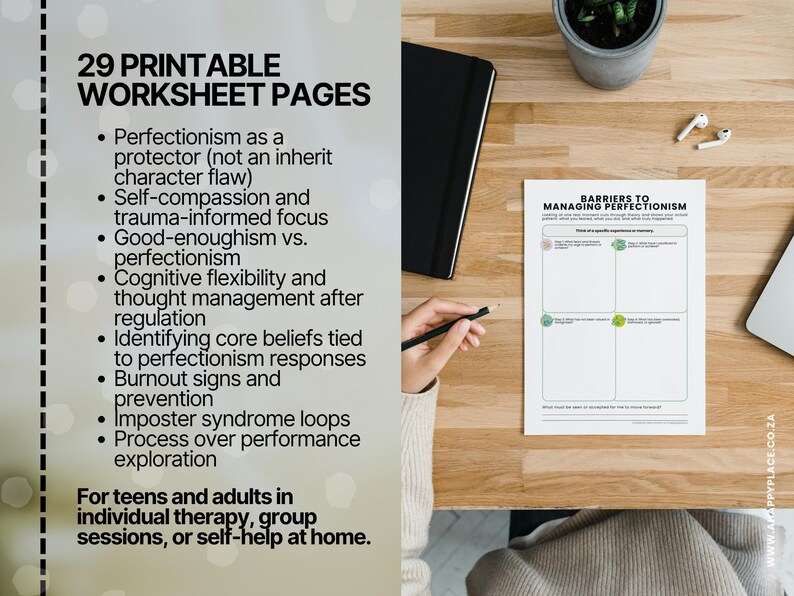 Perfectionism Worksheet, Trauma Informed CBT Therapy & Counseling ...