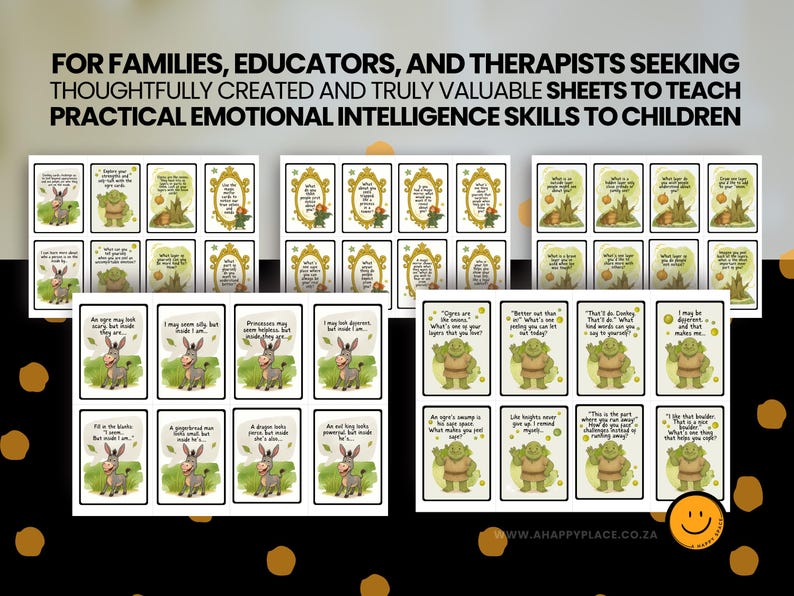 Ogre Therapy Flashcards for Kids PDF, Printable Counselling SEL Cards ...