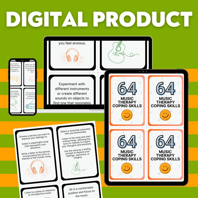 Music Therapy Coping Skills Cards Therapists Creative Intervention ...