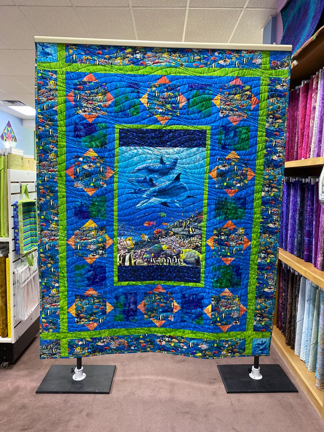 Dancing Dolphins Quilt 60" X 78" - Etsy