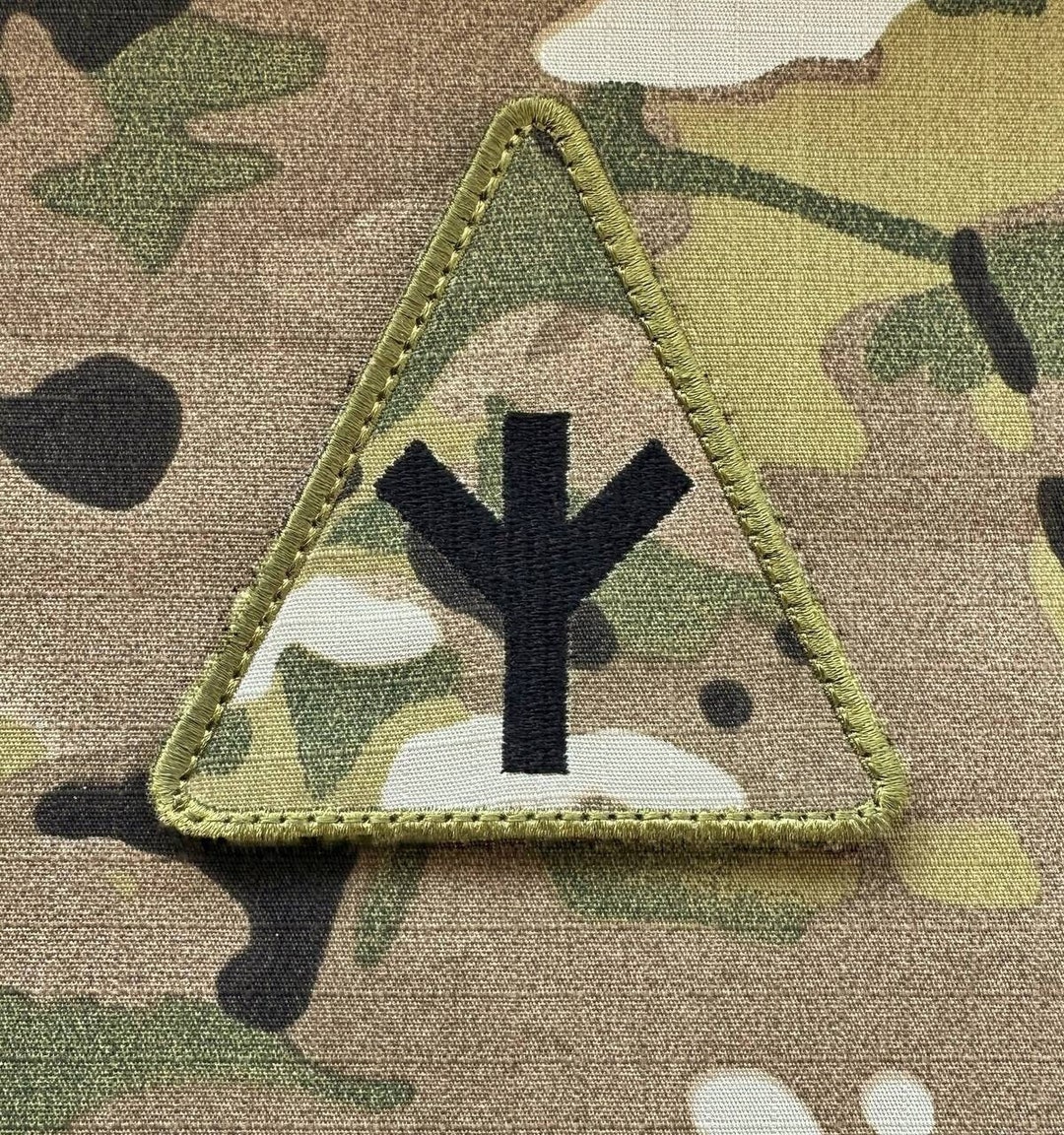 Patch "algiz Rune", Multicam - Black, Triangle Morale Badge With Velcro ...