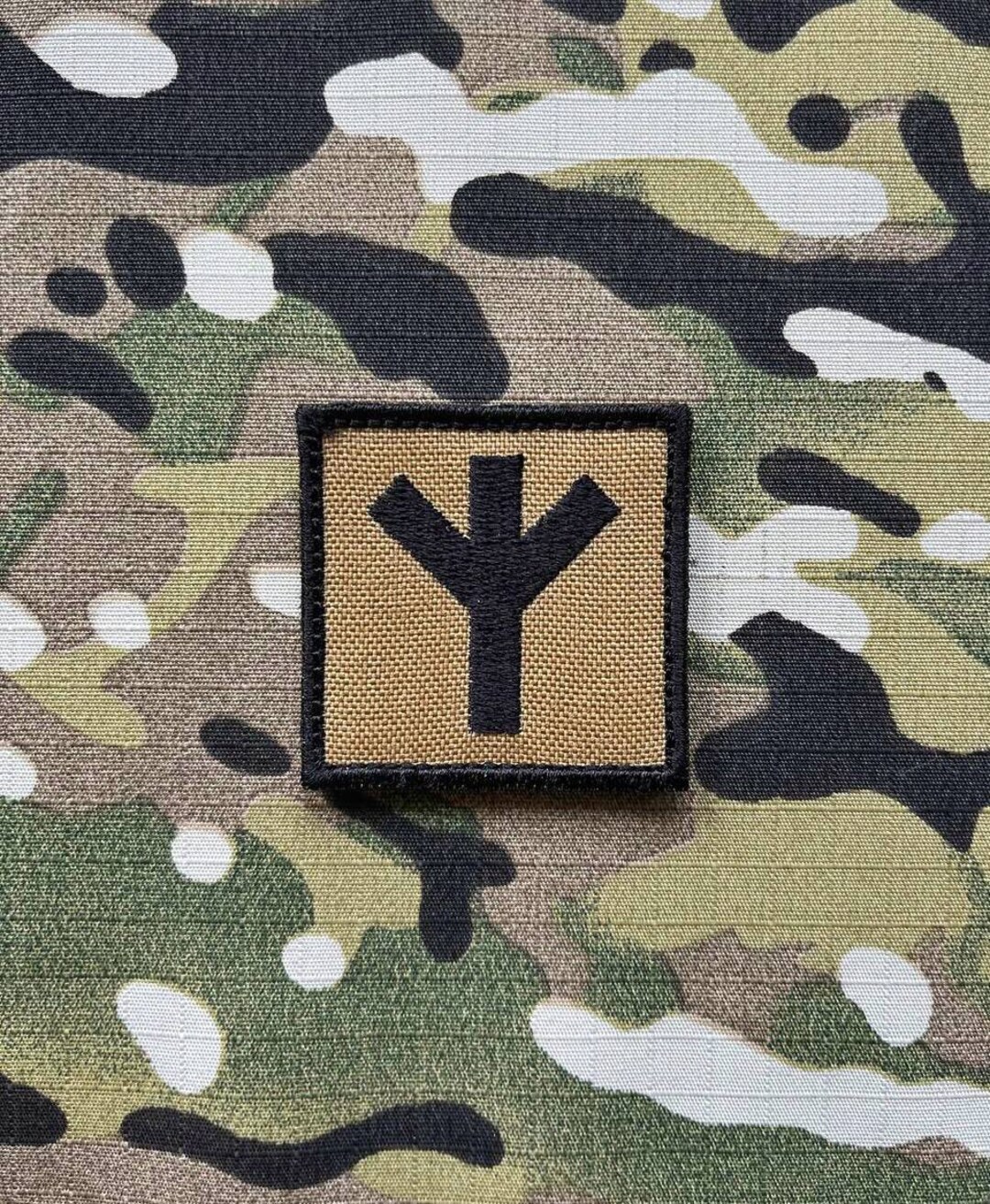 Patch algiz Rune Square in Coyote Brown, Morale Badge With Velcro ...