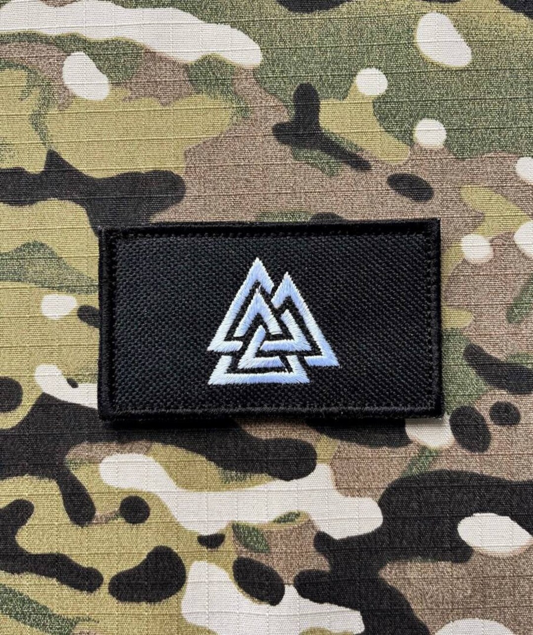 Patch Valknut In Black White Morale Badge With Velcro Fastener Patch Tactical Outdoor