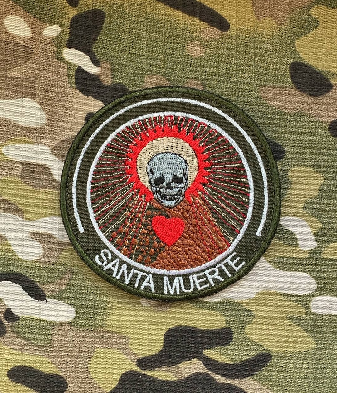 Patch “santa Muerte“, Velcro Fastener; Mexico Morale Patch Outdoor Velcro Removable Symbolism ...
