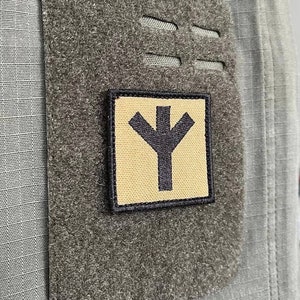 Patch algiz Rune Square in Coyote Brown, Morale Badge With Velcro ...