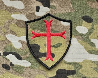 Patch Deus Vult Cross Multicam Black, Velcro Templar Knight Crusader Patch Morale Tactical ...
