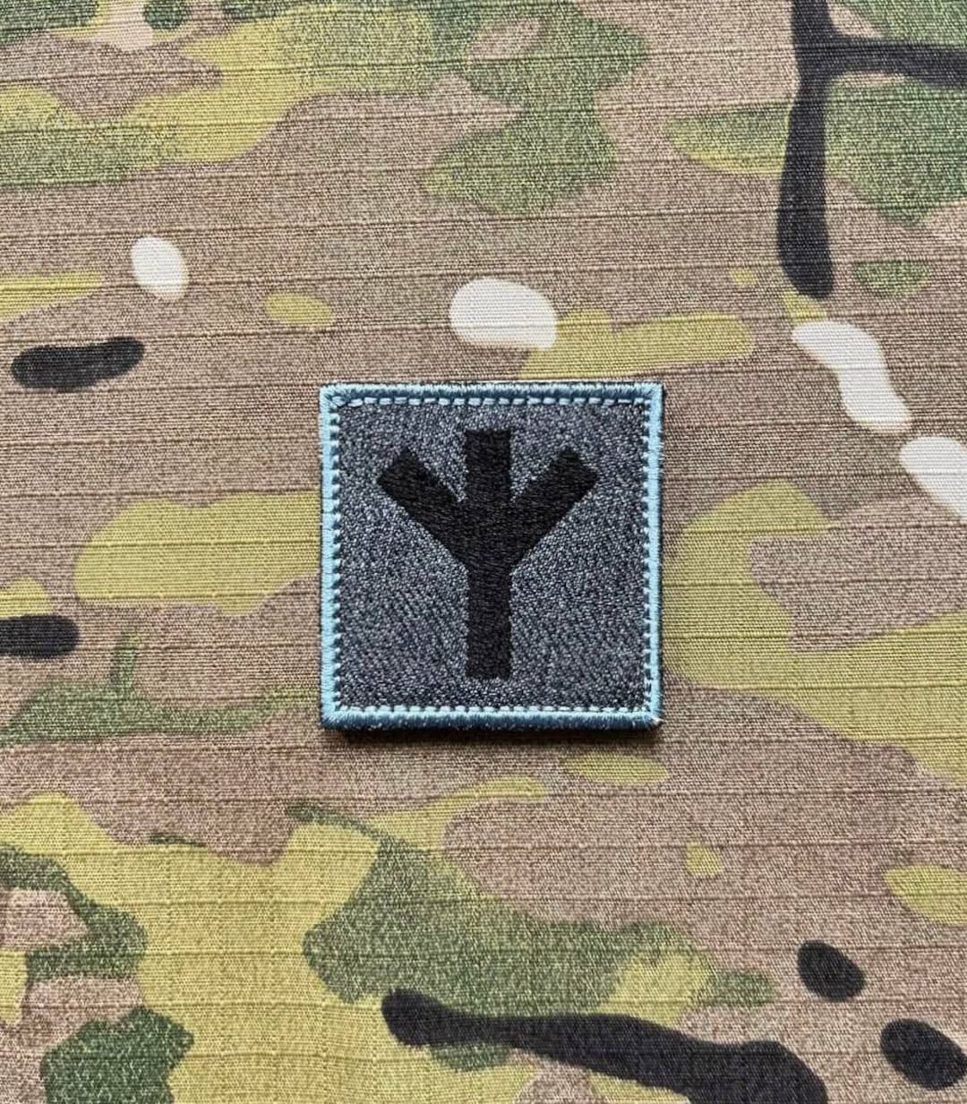 Patch algiz Rune Square in Gray Black Morale - Etsy