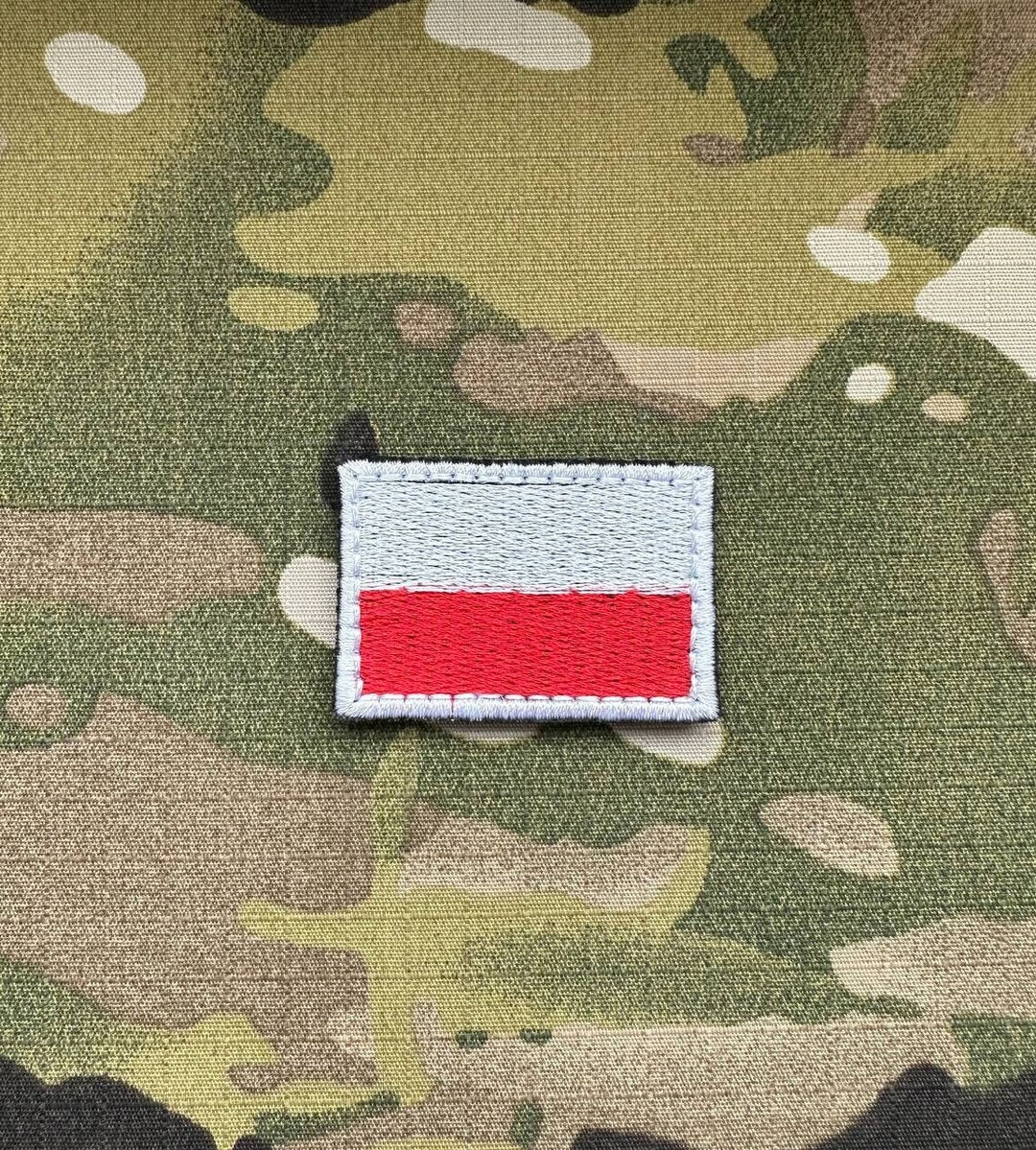 Patch polish Flag Red White, Velcro Small Ukraine Badge Patch Morale ...