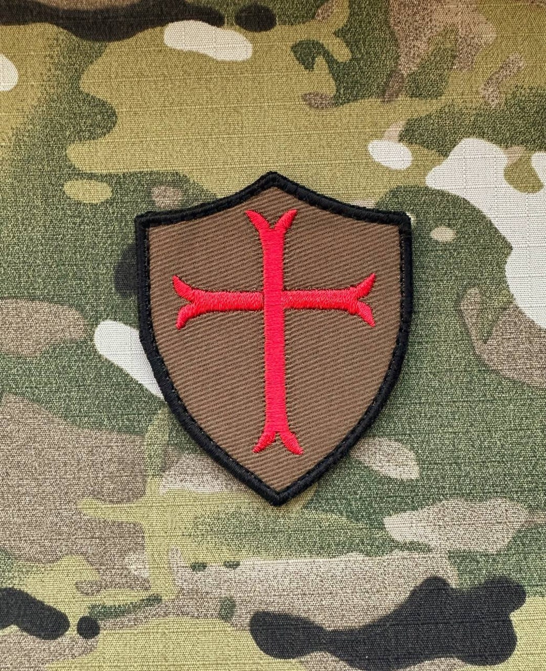 Patch deus Vult Cross Coyote Red With Velcro Templar Knight Crusader Patch Morale Tactical ...