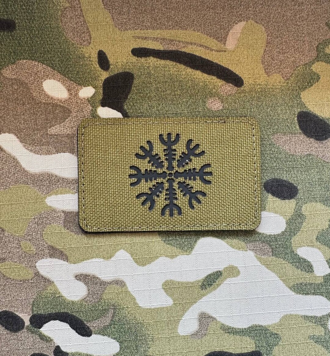 1x aegishjalmur Olive Patch With Velcro Rune Viking, Nordic Patch ...