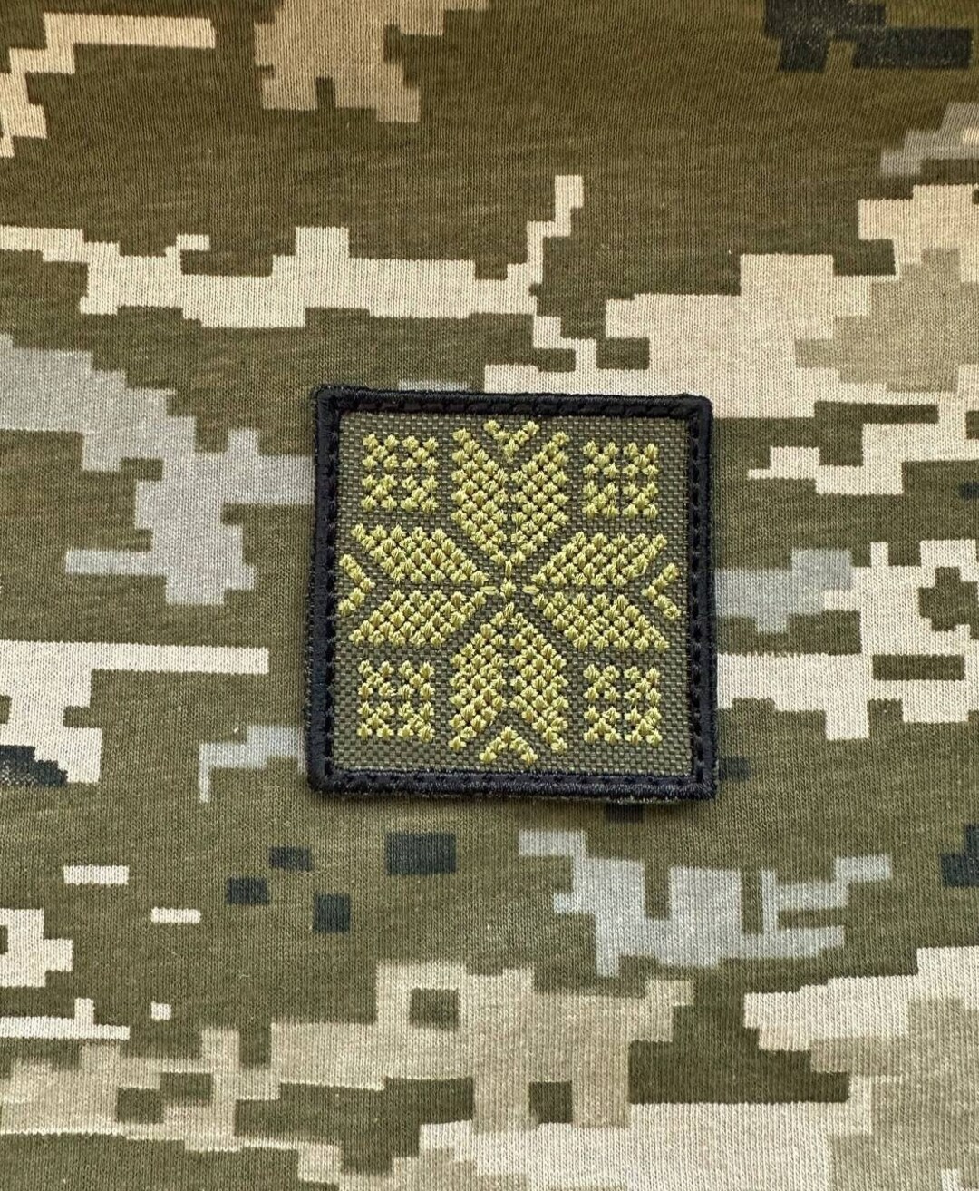 Patch "ukrainian Vyshyvanka", Olive Green, Ornament Velcro, Ukraine EDC ...