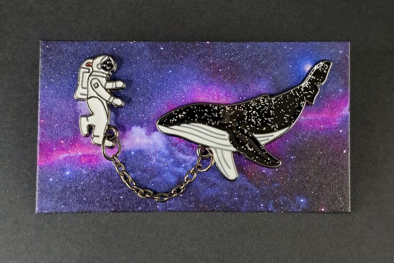 Astronaut And Space Whale Enamel Pin Etsy