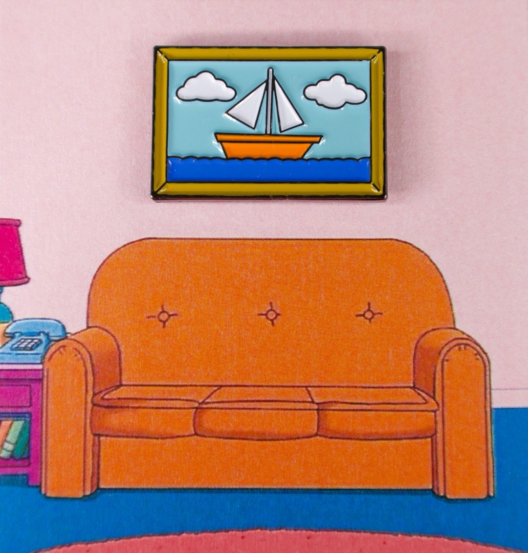Boat Art Picture 'the Simpsons' Enamel Pin - Etsy