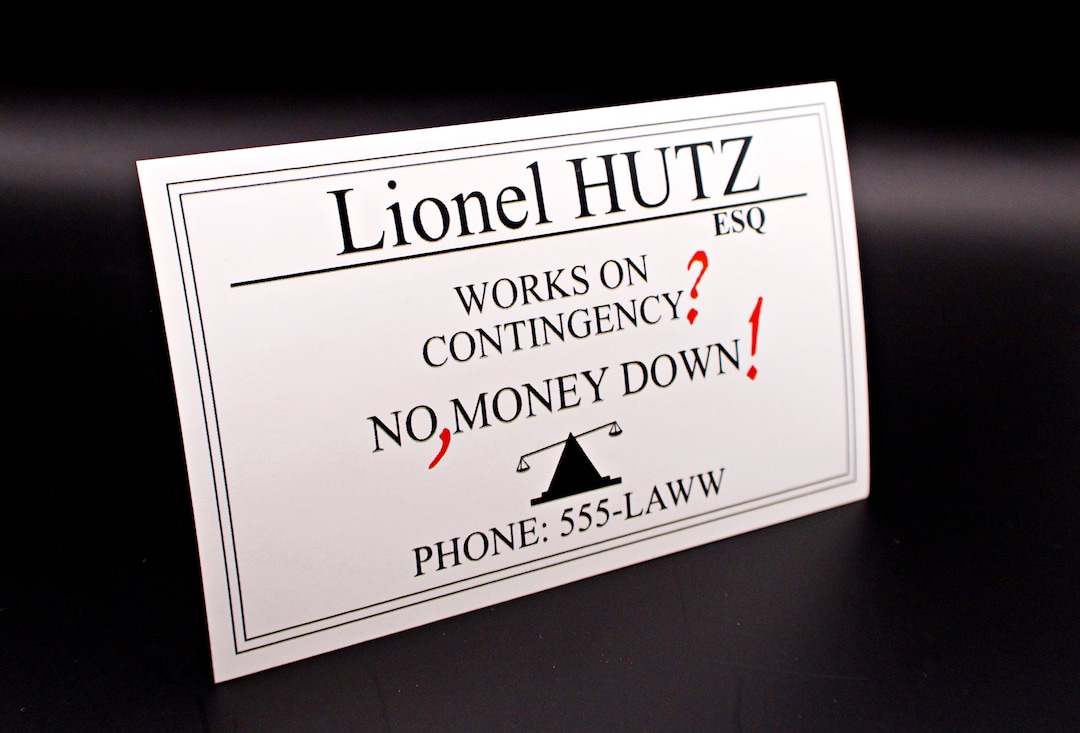Lionel Hutz Business Card 'the Simpsons' Prop - Etsy