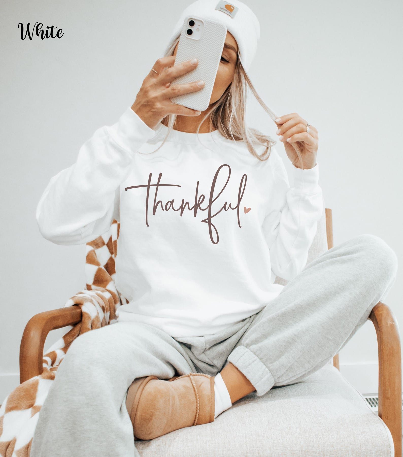 Thankful Sweatshirt, Thanksgiving Crewneck Sweatshirt, Cute Fall ...