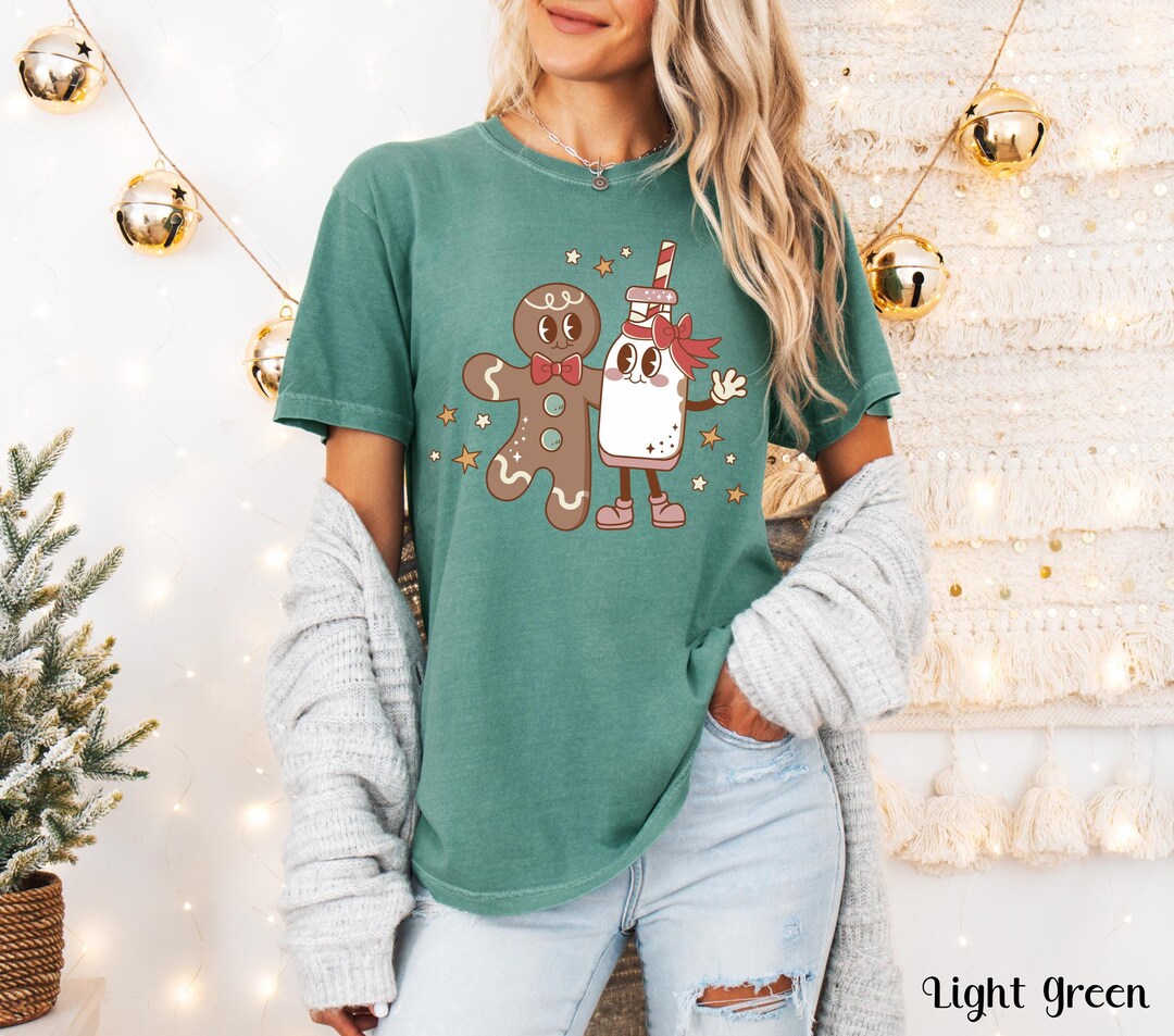Gingerbread Shirt, Christmas Cookie Shirt, Milk and Cookies, Holiday ...