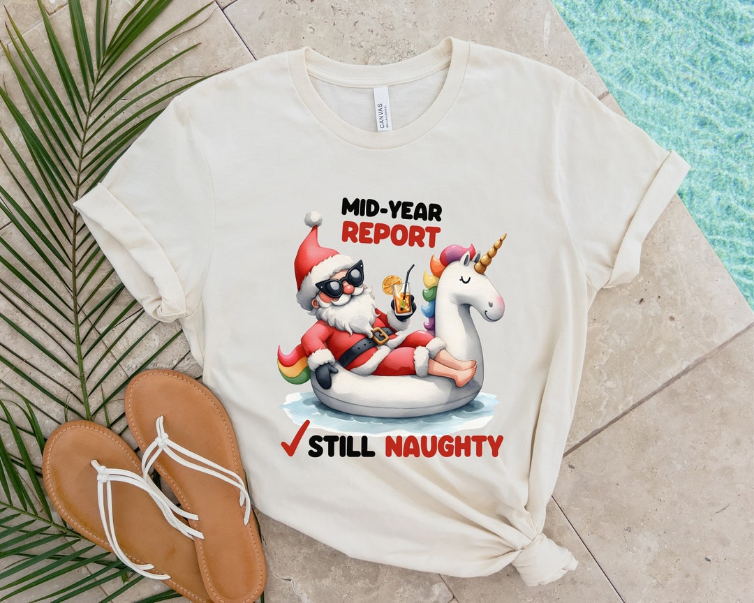 Christmas in July Funny Santa Shirt, Christmas Unicorn, Summer ...