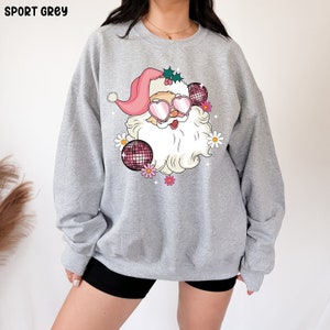 Groovy Christmas Sweatshirt, Retro Christmas Sweatshirt, Pink Christmas ...
