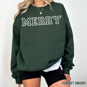 Merry Crewneck Sweatshirt, Trendy Christmas Sweatshirt, Christmas Vibes ...