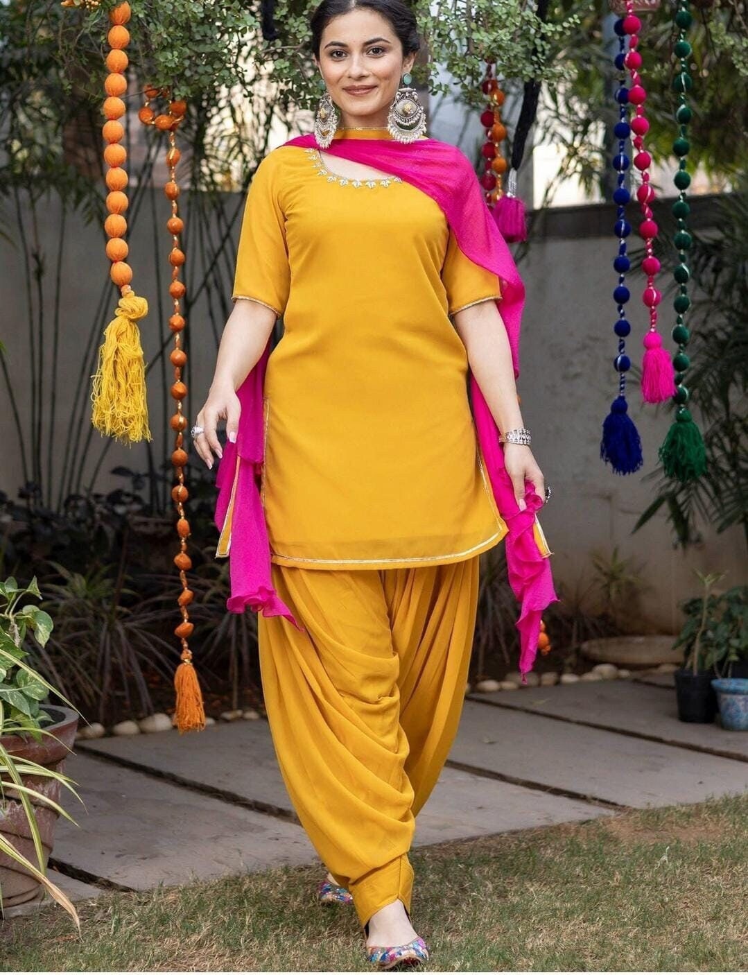 Yellow Punjabi Patiala Suit Haldi Outfit for Bride - Etsy