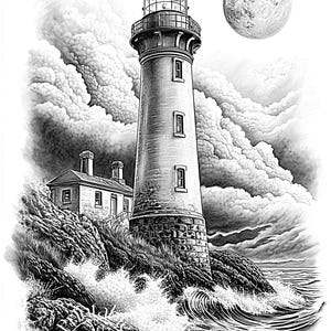 Lighthouse Laser Engraving PNG: Coastal Nautical Wood Burn File - Etsy