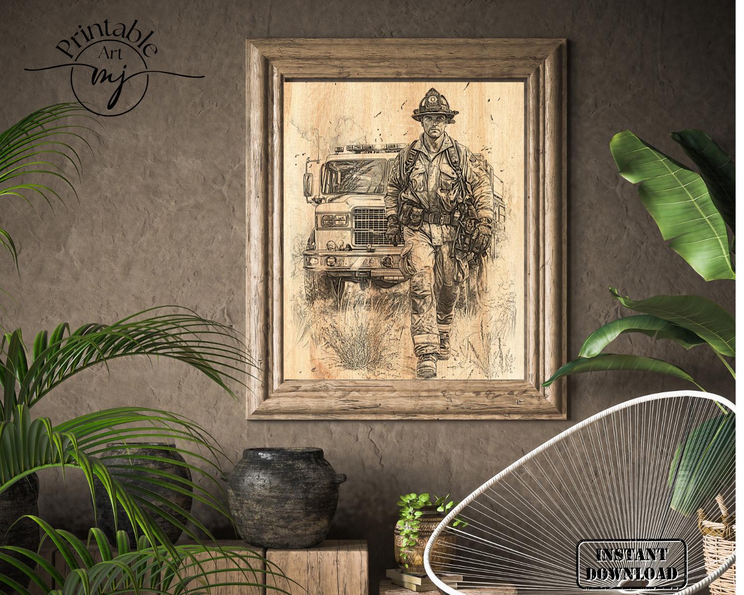 Fire Truck Engraving PNG: Laser-ready Wood Burn Design - Etsy