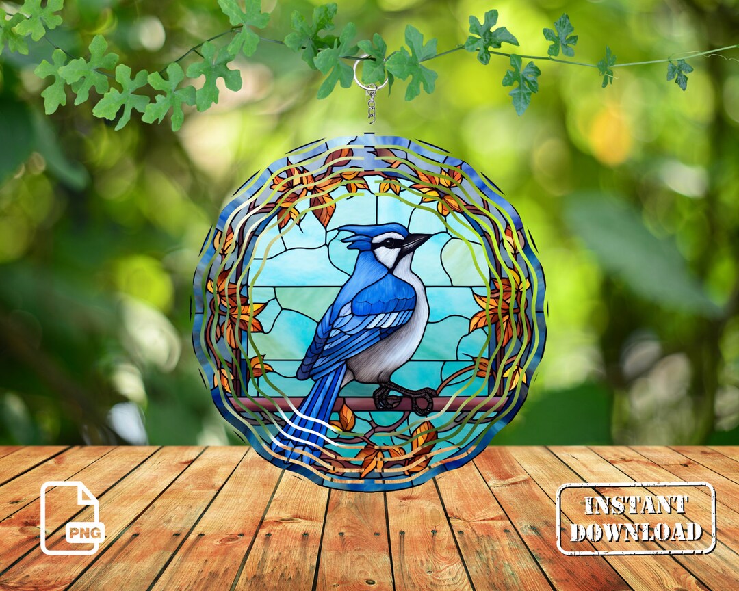 Blue Jay Wind Spinner Sublimation Design Template, Wind Spinner SVG, 10 ...