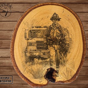 Fire Truck Engraving PNG: Laser-ready Wood Burn Design - Etsy