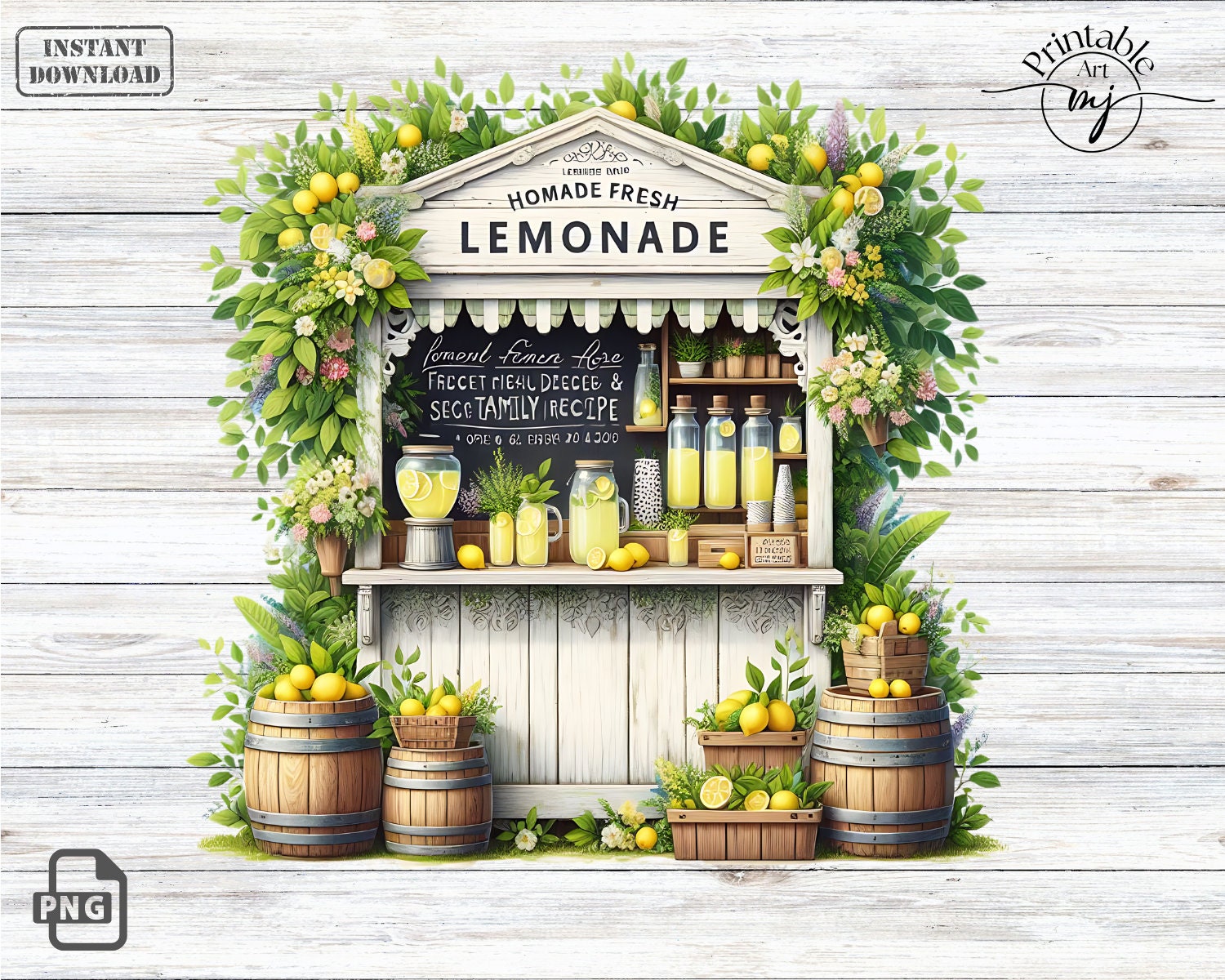 Lemonade Stand Clipart, High Quality PNG Files, Summer Clipart, Cute ...