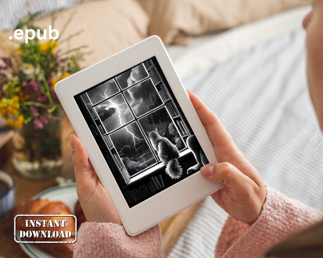 Cozy Kindle Lock Screen: Rainy Day Cat, Thunderstorm Window (epub Files ...
