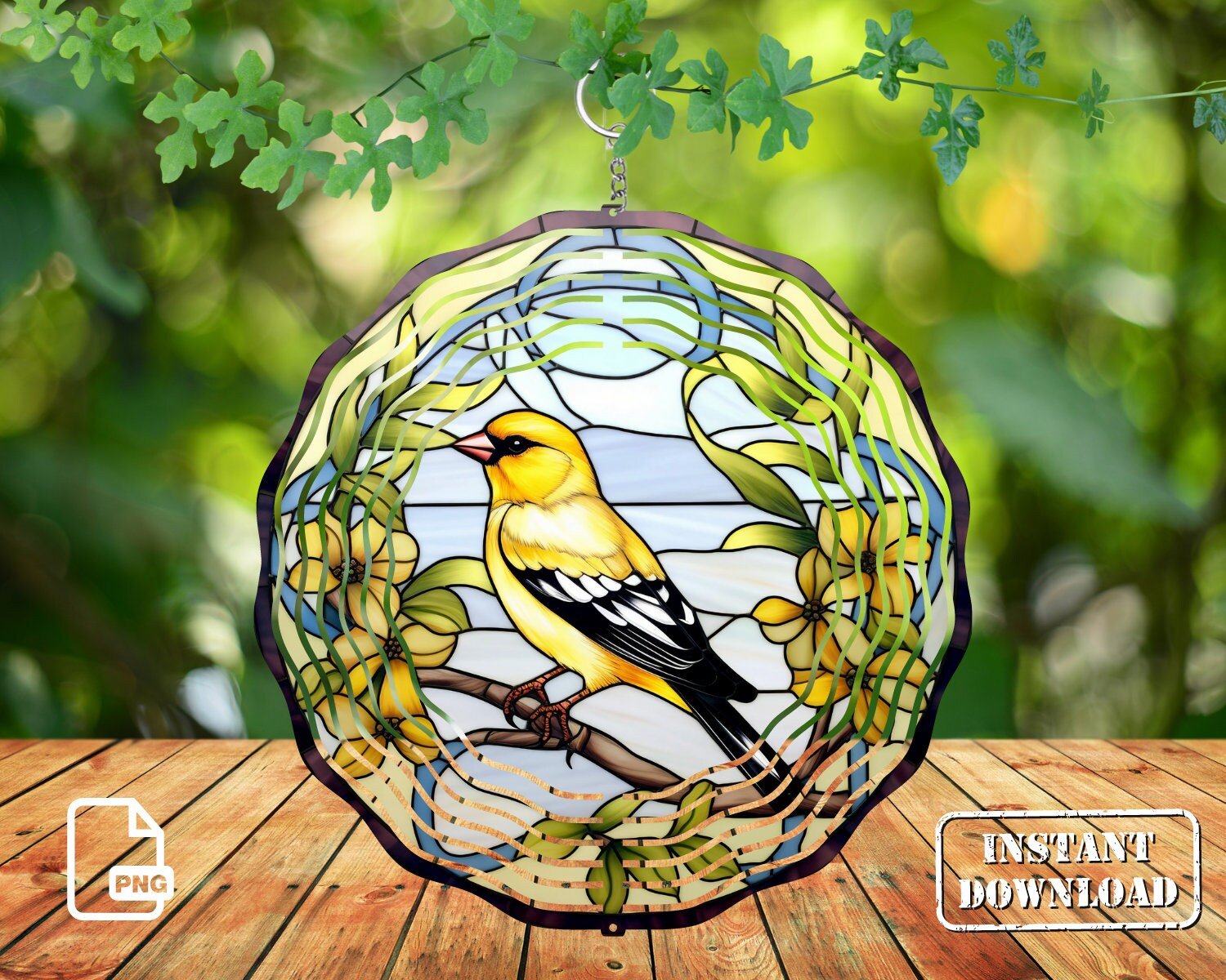 Goldfinch Wind Spinner Sublimation Design Template Goldfinch Wind ...