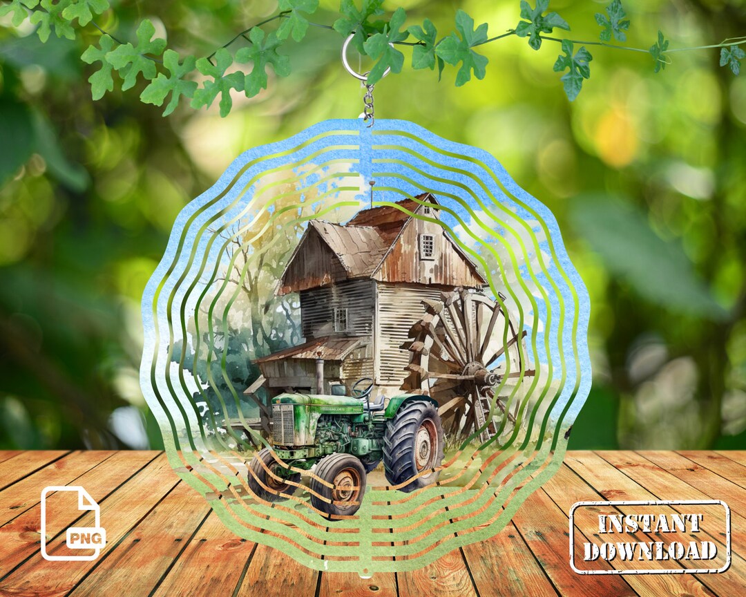 Western Farm Wind Spinner Sublimation Old Western Water Mill ...