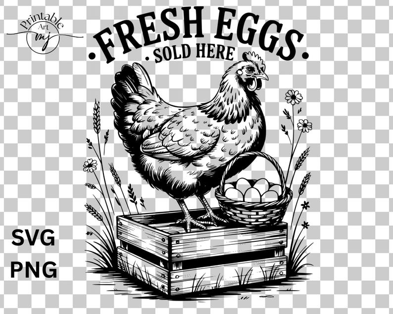 Egg Dealer Stand Sign SVG: Farmhouse Chicken Coop Decor (digital ...