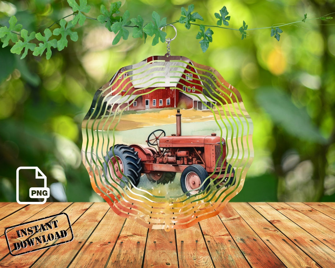 Watercolor Tractor Wind Spinner Sublimation Design (PNG) - Etsy