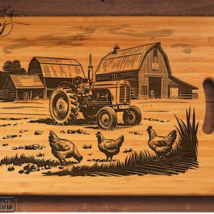 Farm Life Laser Engraving File, Chicken Laser Ready Design, Tractor ...