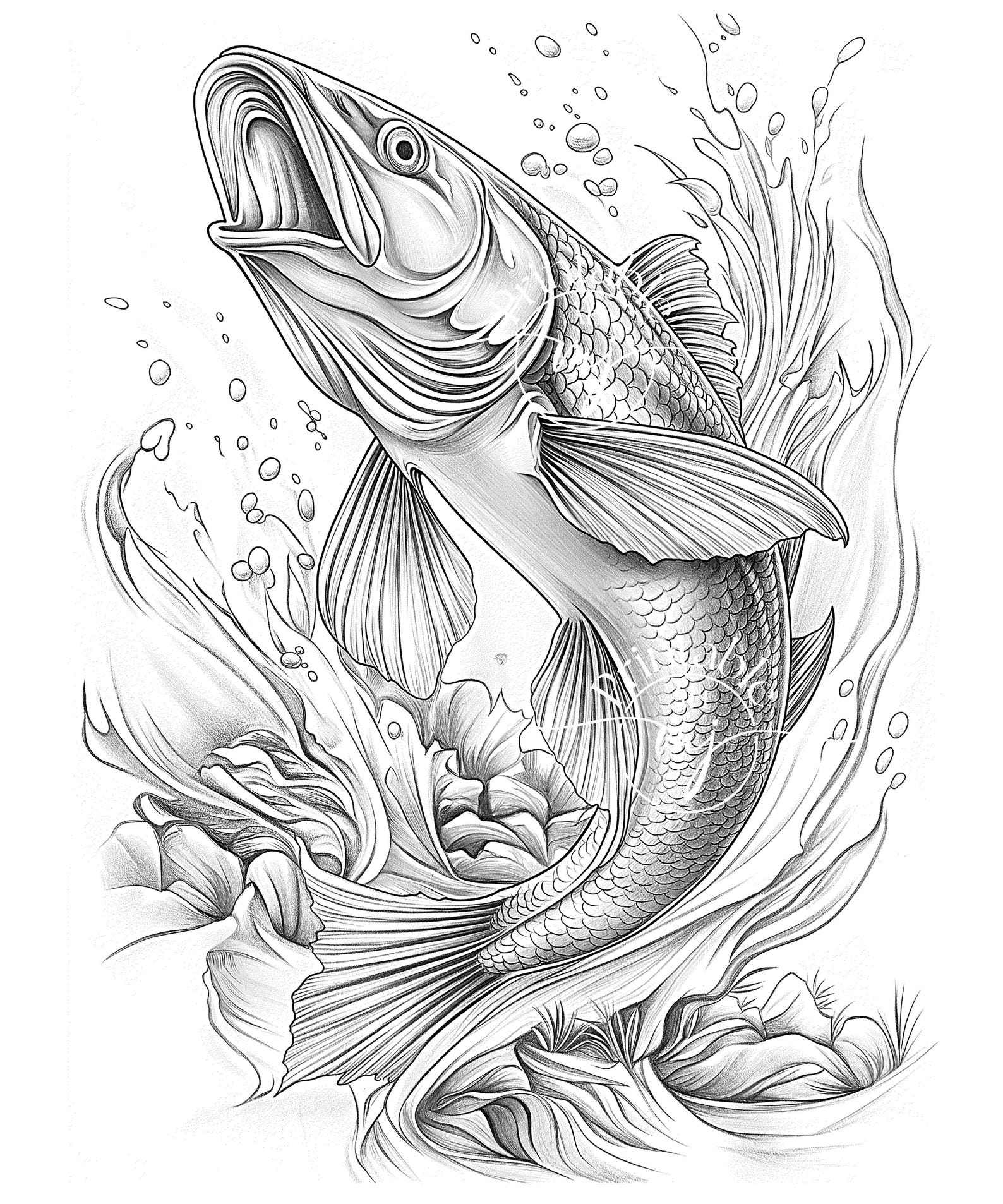 Fishing Laser Engraving Design: Fish Jumping Art (PNG File) - Etsy