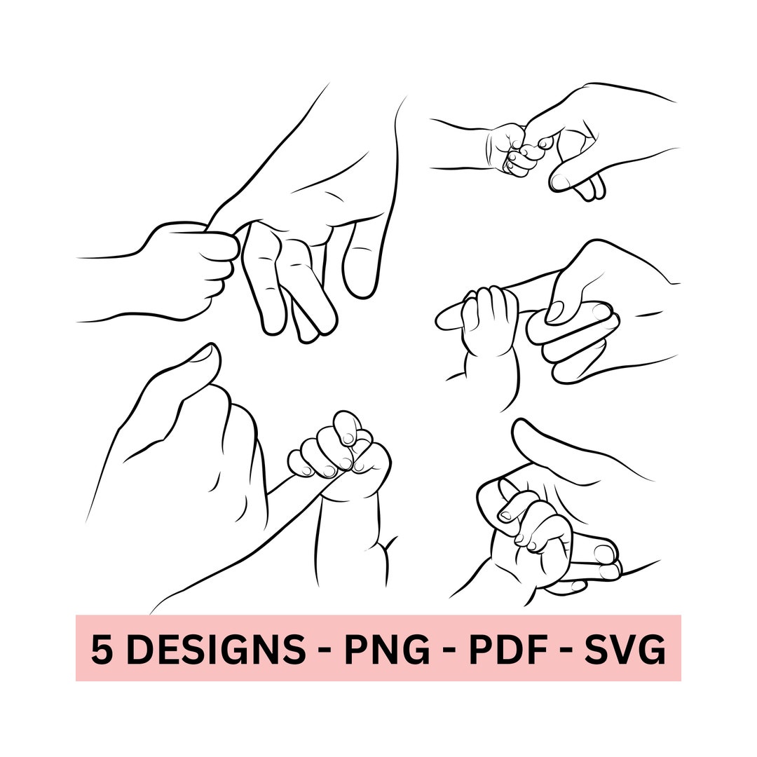 Mama and Baby Holding Hands SVG PNG Bundle: Mother's Day Cricut Files ...