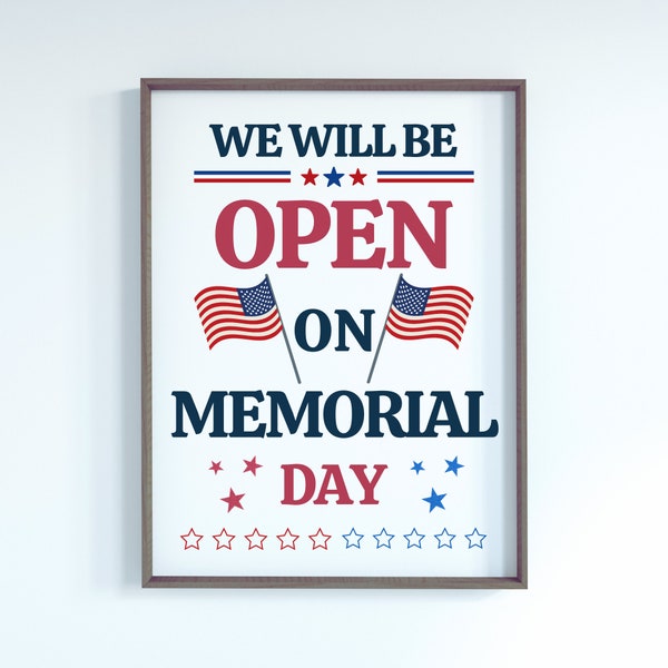 Memorial Day Business Closed Sign - Etsy
