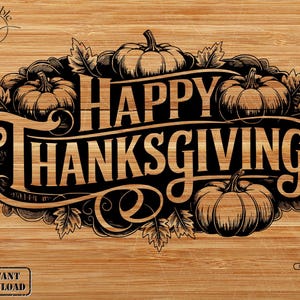 Thanksgiving Cutting Board SVG: Vintage Laser Engraving File - Etsy