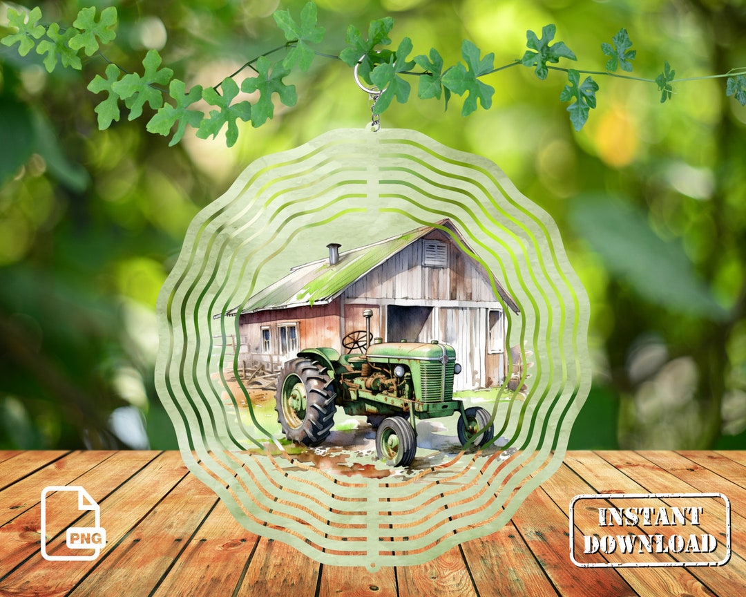Old Tractor Wind Spinner Png Barn Wind Spinner Sublimation Design Wind ...