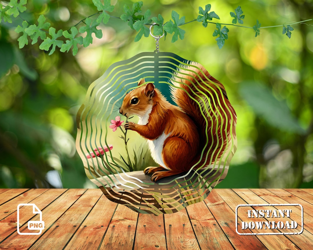 Squirrel Wind Spinner Squirrel Sublimation Design Squirrel Round ...