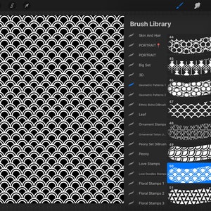 Geometric Procreate Brushes: Seamless Pattern Stamps, Tattoo Design (digital) - Etsy