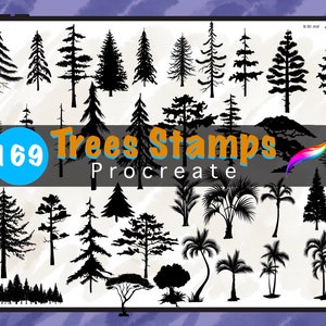 169 Tree Procreate Stamps, Tree Silhouette Brush Pack, Nature Brushes ...