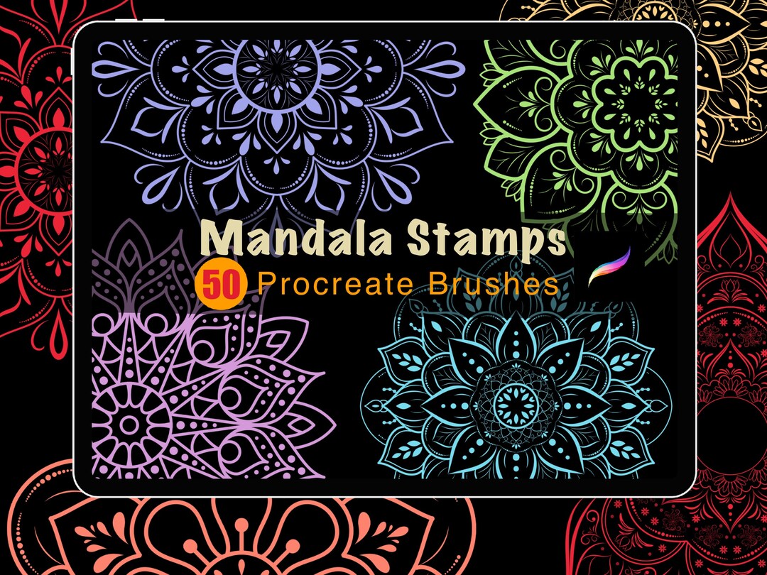Mandala Brush Stamps for Procreate, Mandala Brushes,3d Mandala Svg ...