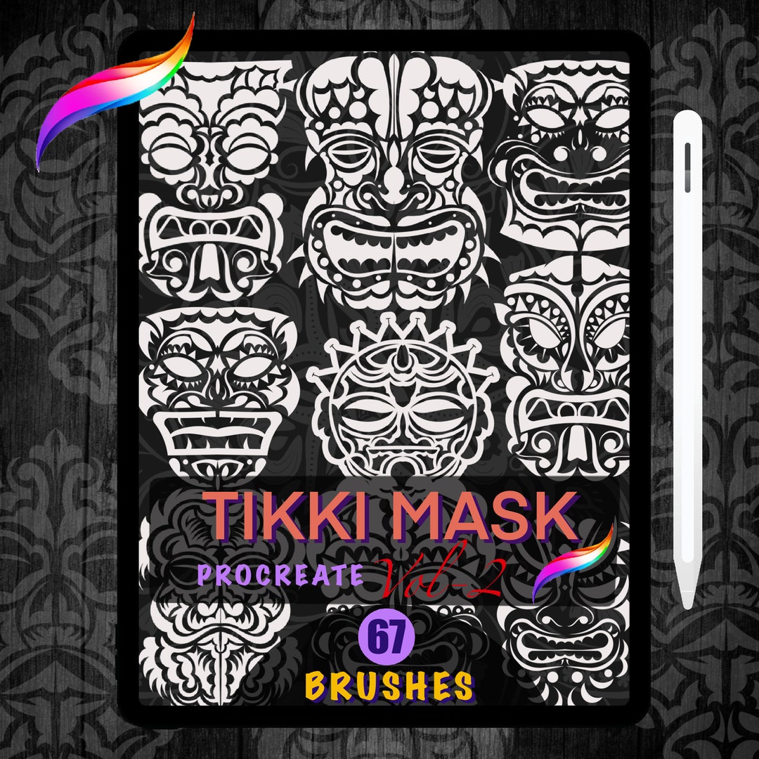 Tiki & Oni Mask Procreate Brush Set: Tattoo Stamps (digital Brushes) - Etsy
