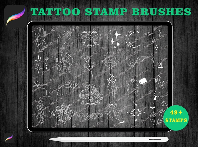 Boho Procreate Brushes, Outline Brushes, Boho Element Stamps , Procreate Doodle Stamps ...
