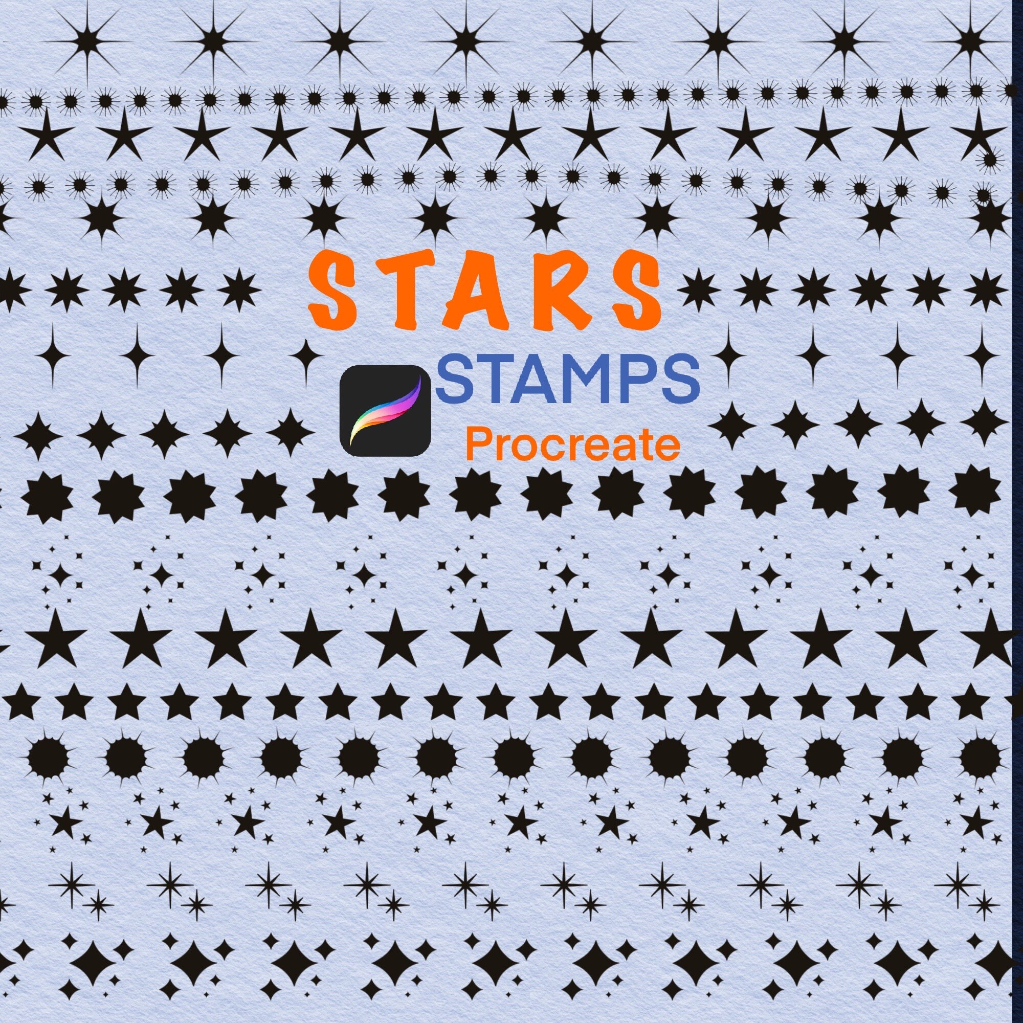 Star Stamp Procreate , Star Stamps and Brushes, Star Procreate, Sparkle ...