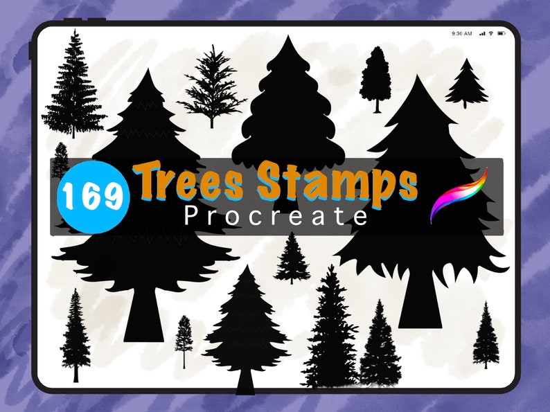 169 Tree Procreate Stamps, Tree Silhouette Brush Pack, Nature Brushes ...