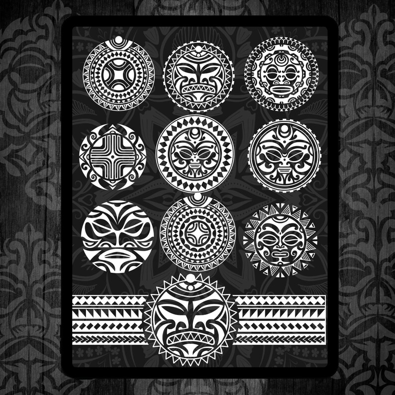 Polynesian Tattoo Procreate Brushes: Maori Geometric Stamps (digital ...