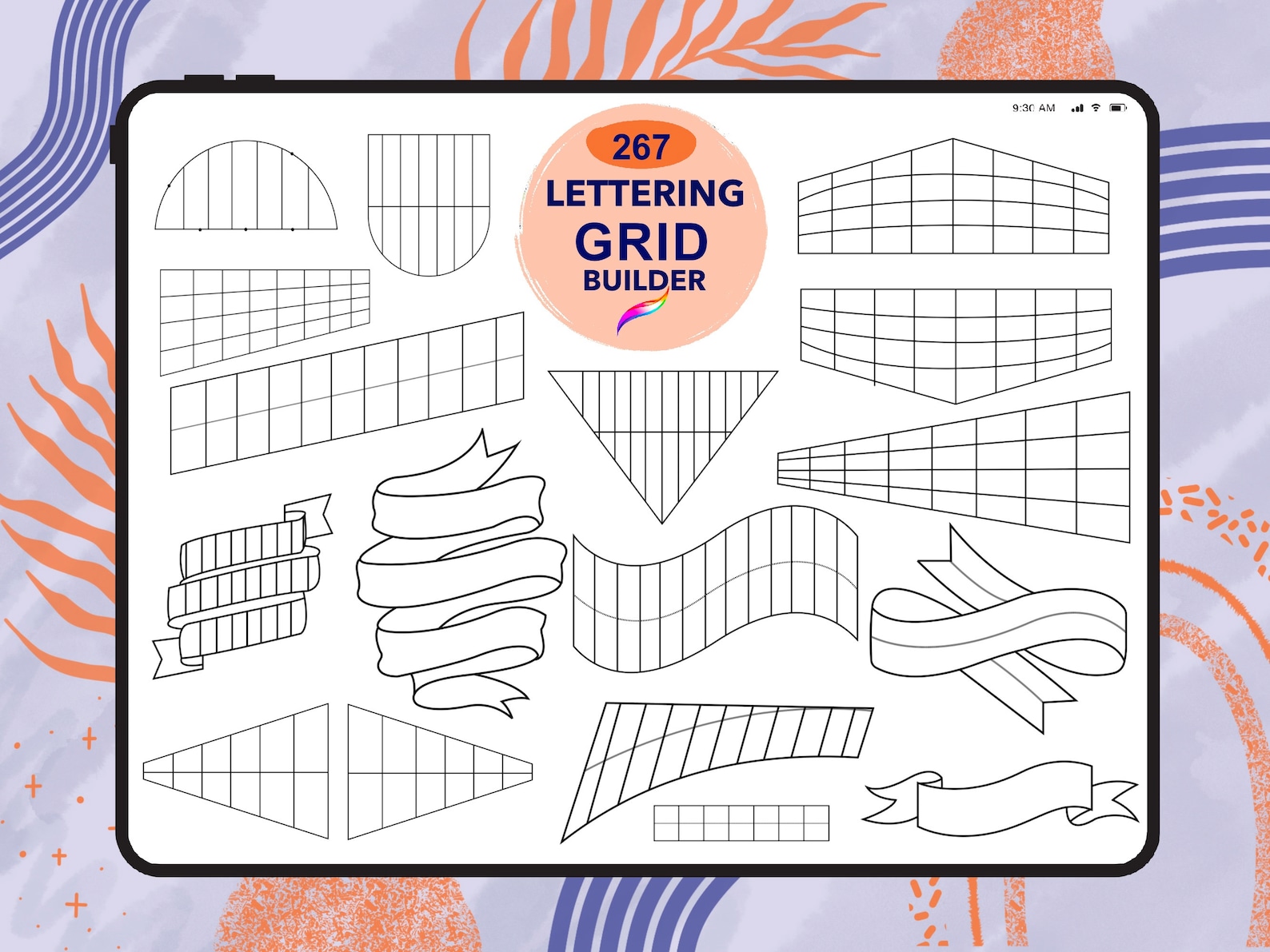 Letter Grid Procreate Brushes Procreate Brushes Lettering Grid ...